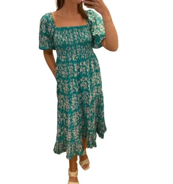 Buy Thml Lush Gardens Midi Dress In Green/gray - Multi At 36% Off ...