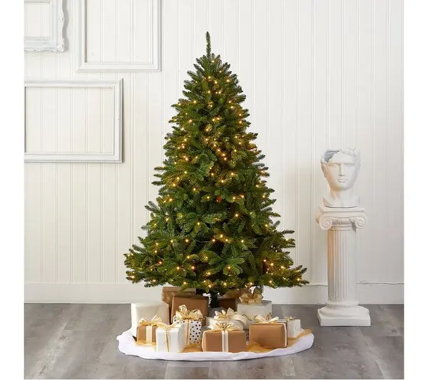 NEARLY NATURAL 6' Spruce Natural Look Faux Chri Stmas Tree