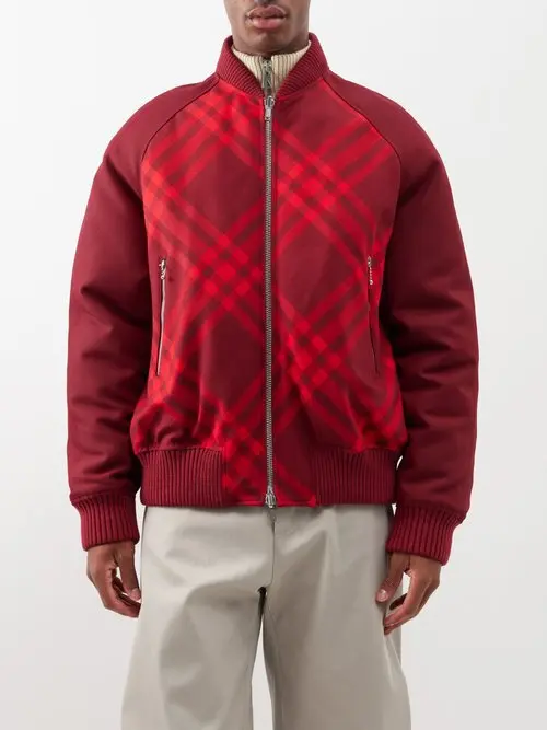 Burberry Check Reversible Bomber Jacket - Red Check | Editorialist