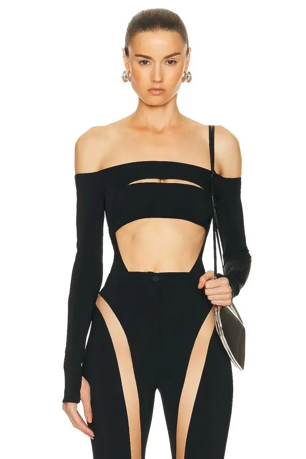 MUGLER Off-the-shoulder Bodysuit