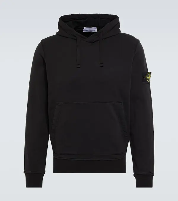 Stone Island Compass Cotton Hoodie - Black