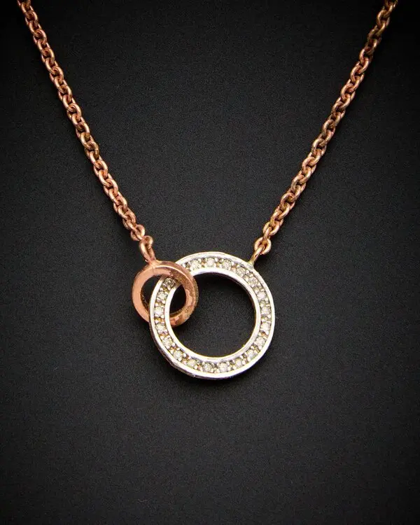 Buy Italian Gold Over Silver 18k 0.20 Ct. Tw. Diamond Necklace ...