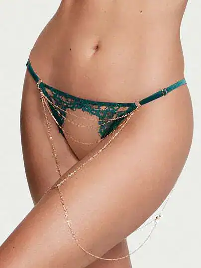 Very Sexy Delicate Chain Crotchless Open-Back Strappy Panty In Green - 40%  Off | Editorialist