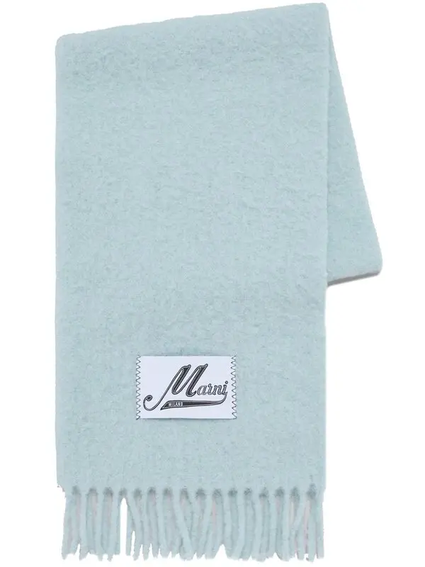 Marni Logo-patch Knitted Scarf