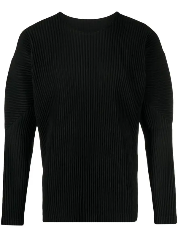 Issey Miyake Pleated Plissé T-shirt - Black