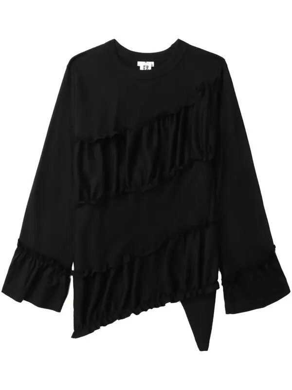 Noir Kei Ninomiya Ruffled Wool Sweatshirt