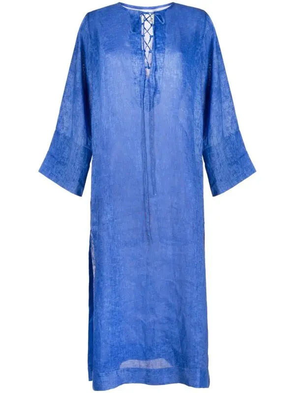 BAMBAH Lace-front Linen Kaftan