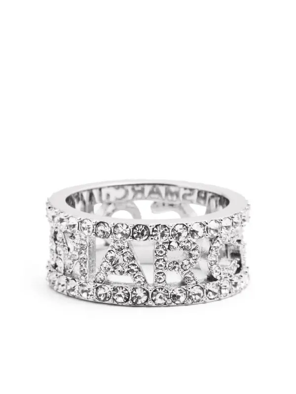 Marc Jacobs Monogram Pavé Ring - Silver