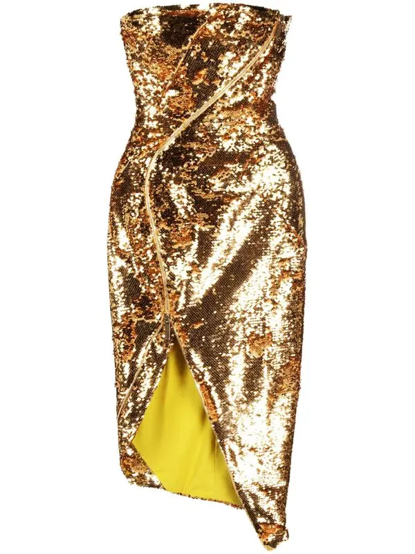 slim fit dress slacks fire :: gold sequin asymmetrical mini – onion main image 0
