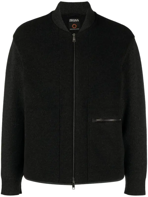 Zegna Zip-up Wool Bomber Jacket