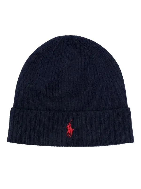 Ralph Lauren Logo-embroidered Wool Beanie - Blue