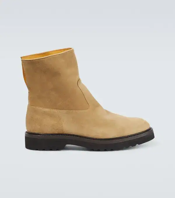 Auralee Suede Ankle Boots In Beige - 40% Off | Editorialist