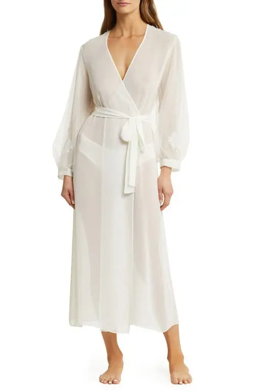 Rya Collection Beloved Balloon Sleeve Sheer Chiffon Robe - Ivory ...