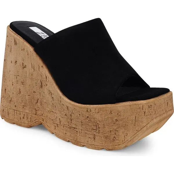 ZIGI Zhamira Platform Wedge Sandal - Blk Suede