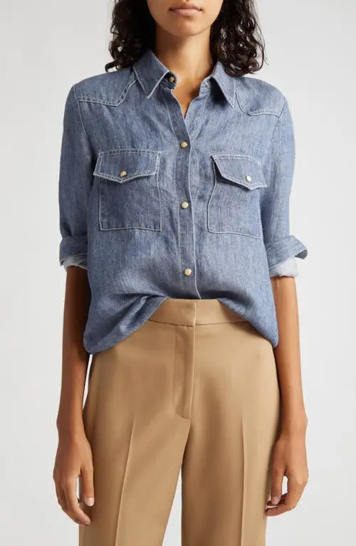 TWP Rancher's Daughter Denim Shirt - Medium Indigo