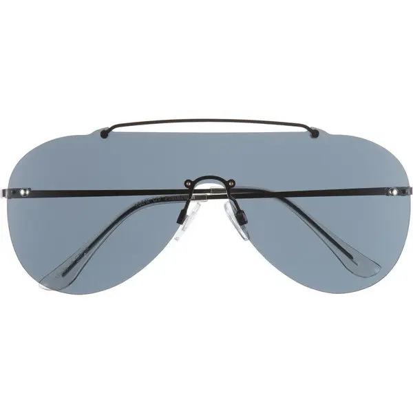 Rimless Aviator Sunglasses In Black 60% Off Editorialist