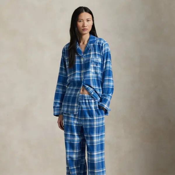 Ralph Lauren Plaid Flannel Pajama Set - Lake Plaid