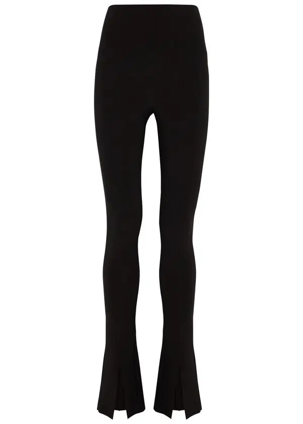 Norma Kamali Spat Stretch-jersey Flared Leggings - Black