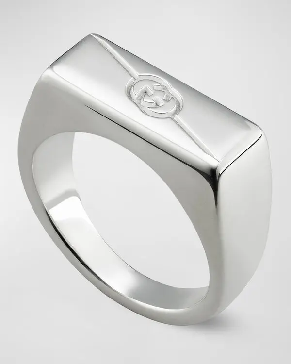 Gucci Tag Ring Chevalier In Sterling