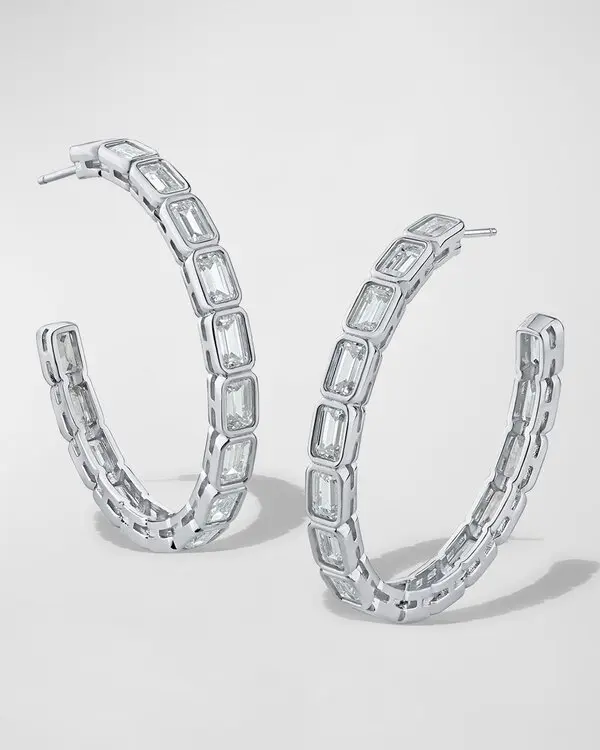 KENNETH JAY LANE Cubic Zirconia Hoop Earrings