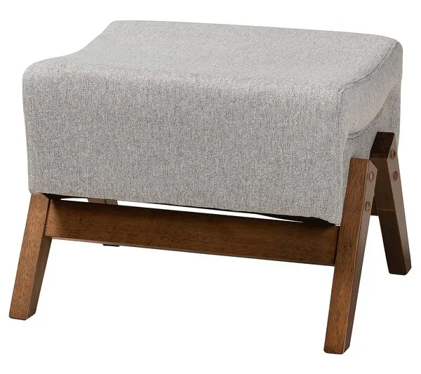 BAXTON STUDIO Hanson Fabric And Wood Ottoman