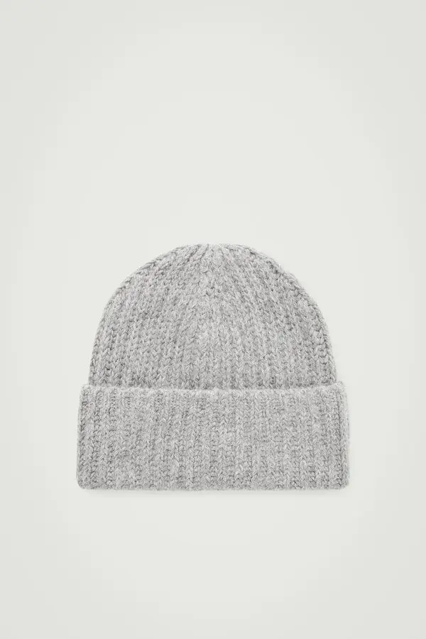 Cos Ribbed Alpaca-blend Beanie - Gray