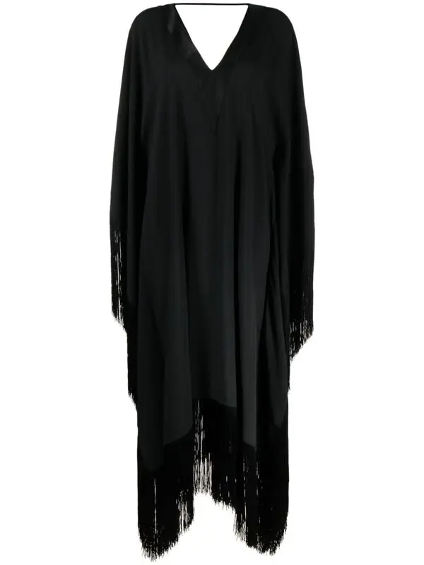 TALLER MARMO Fringed-edge Kaftan Maxi Dress