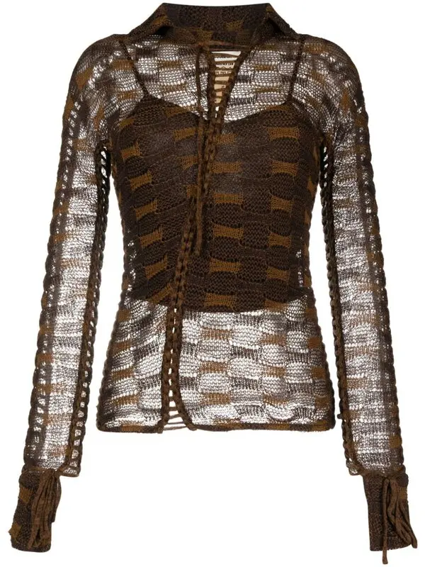 ISA BOULDER Tie-fastening Knitted Shirt