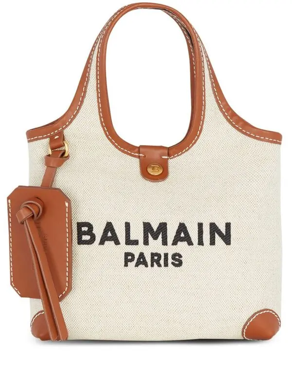 Balmain Mini B-army Grocery Tote Bag - Neutrals