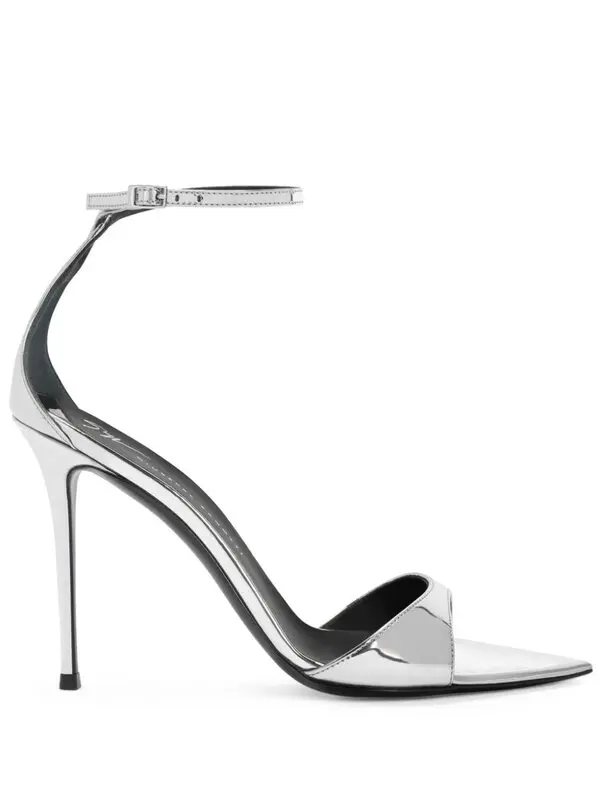 GIUSEPPE ZANOTTI 90mm Intriigo Strap Sandals - Silver