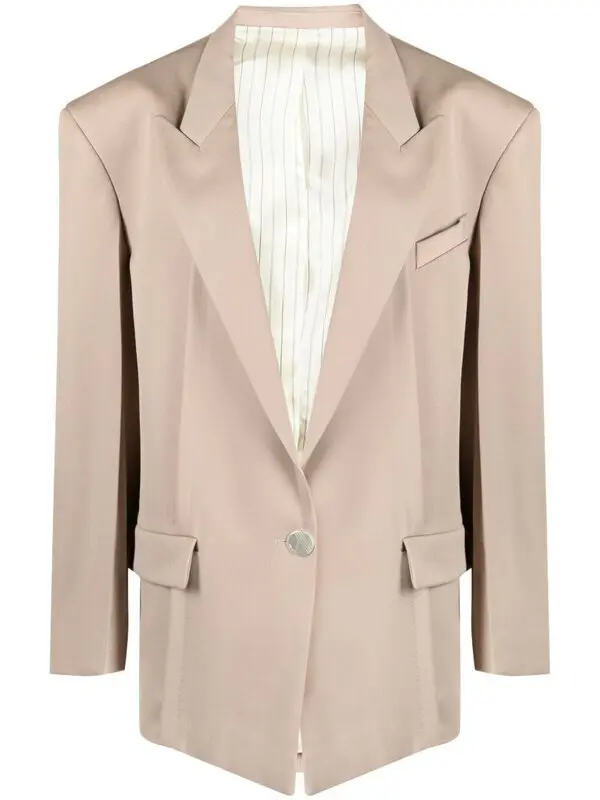 Attico Glen Oversized Single-breasted Blazer - Brown