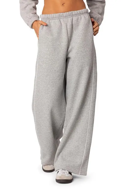 EDIKTED Autumn Cotton Blend Sweatpants - Gray-melange