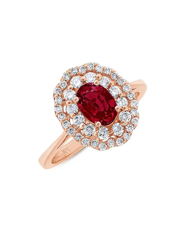 Bloomingdale'S Ruby And Diamond Ring - Ruby/rose Gold