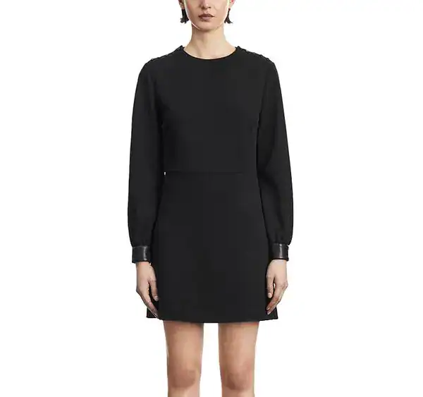The Kooples Leather Cuff Mini Dress In Black - 50% Off | Editorialist