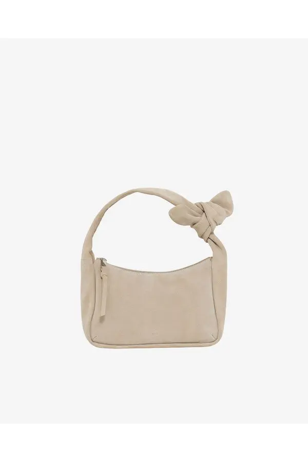 IRO PARIS Noué Suede Bag - Beige | Editorialist