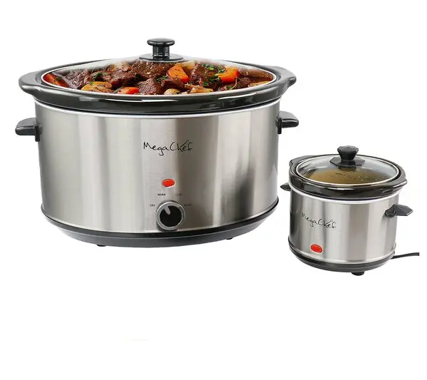 MEGACHEF 8-qt Slow Cooker With Bouns Mini 0.6-q T Warmer