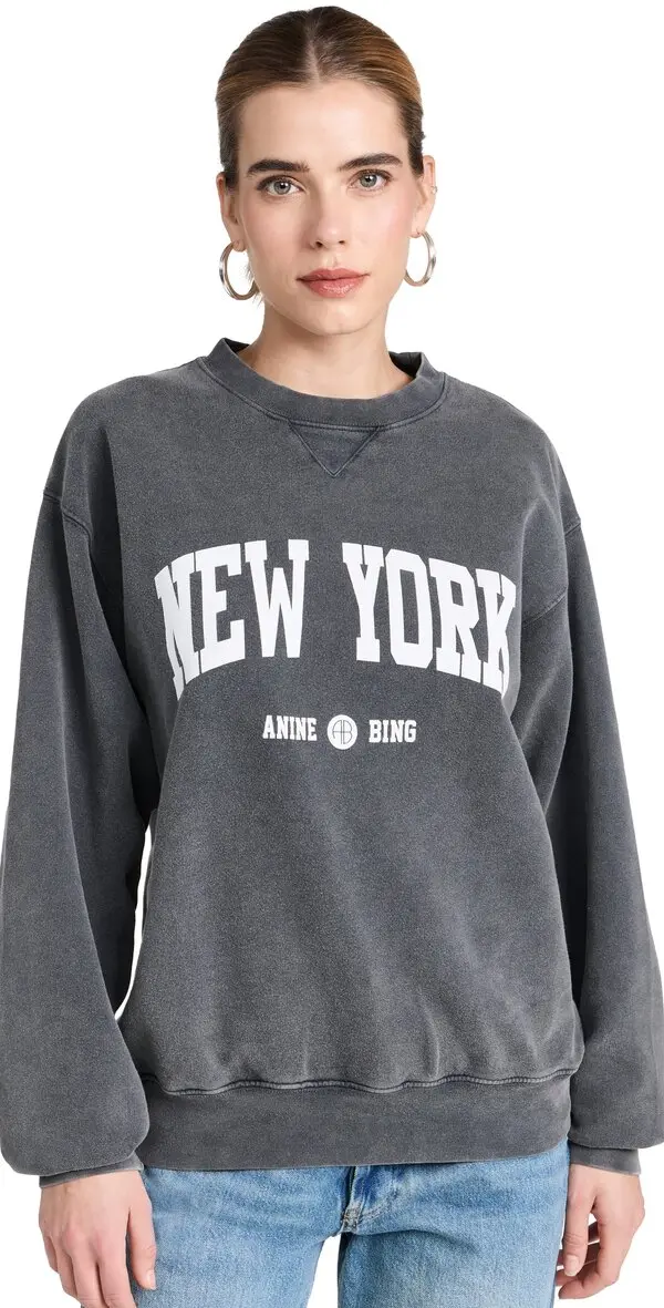 ANINE BING Ramona Sweatshirt - Washed Black
