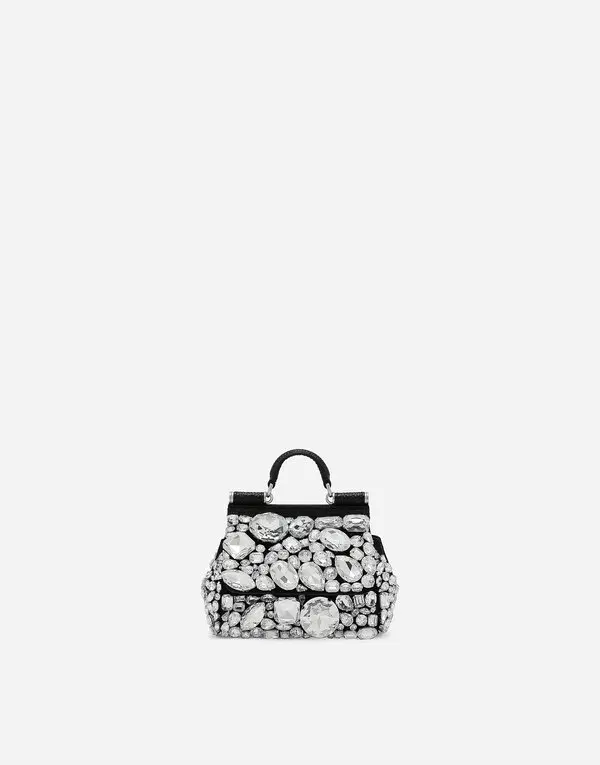 Dolce & Gabbana Mini Sicily Handbag With Gemstone Embellishment