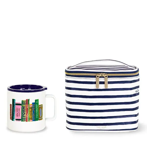 Kate Spade New York Bookshelf Mug And Lunch Tote
