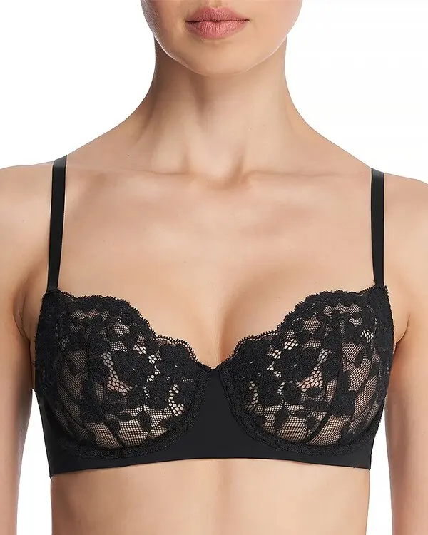 Natori Plush Romance Underwire Balconette Bra - Black