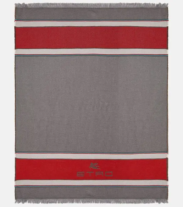 Etro Embroidered Wool And Cashmere Throw