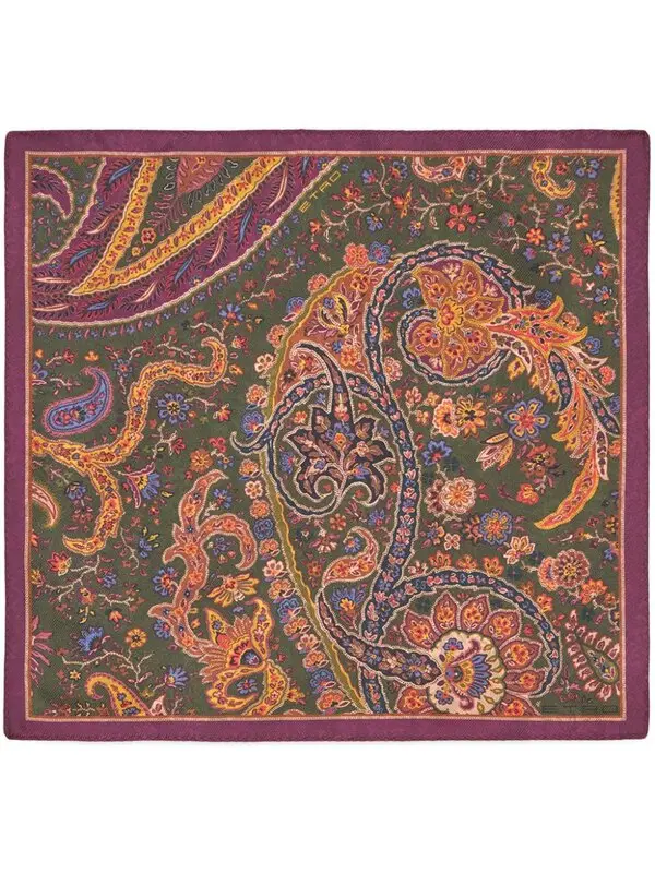 Etro Paisley-print Silk Pocket Scarf - Red