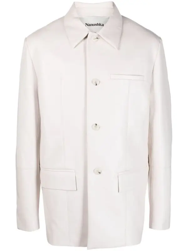 Nanushka Danick Leather Jacket - Neutrals