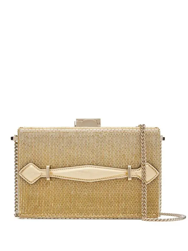 Oscar De La Renta Alibi Bugle-bead Clutch - Gold