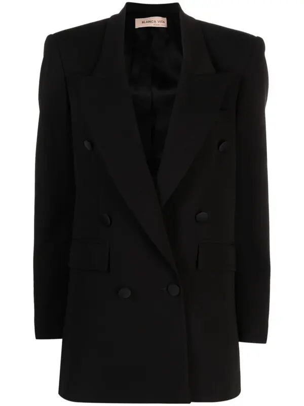 BLANCA VITA Dart-detail Double-breasted Blazer