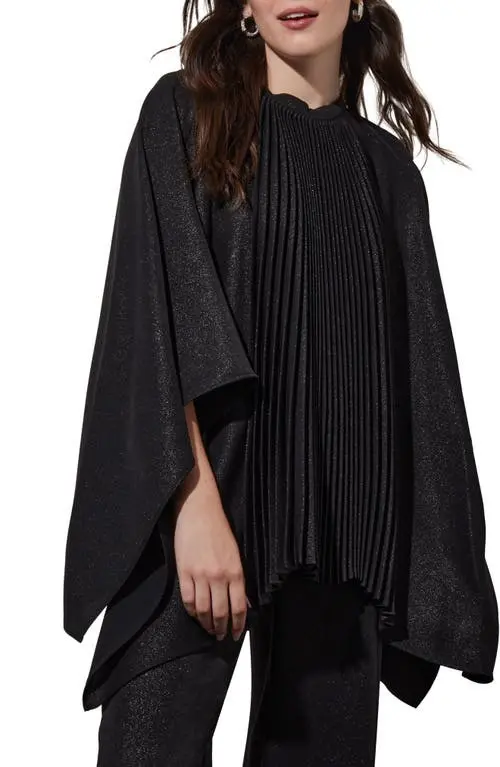 Ming Wang Shimmering Pleated Woven Top