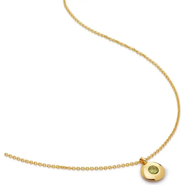 Monica Vinader August Birthstone Peridot Pendant Necklace - 18k Gold Vermeil/ August