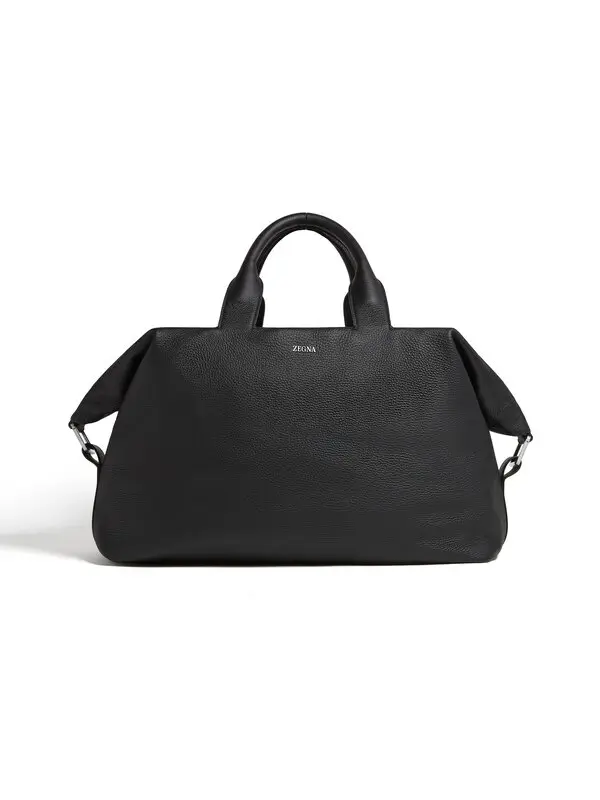 Zegna Deerskin Holdall Raglan - Black