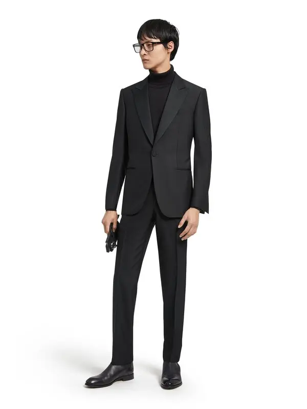 Zegna Trofeo 600 Wool And Silk Tuxedo - Black