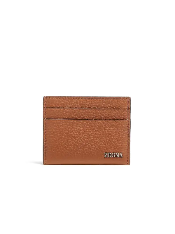 Zegna Deerskin Card Case - Foliage